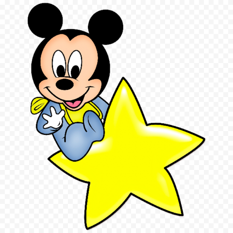 Clipart Baby Mickey Mouse Sitting On A Yellow Star | Citypng