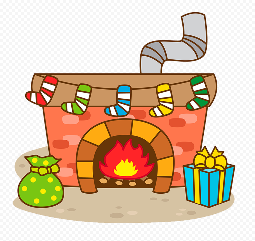 Christmas Stockings Fireplace Clipart Png