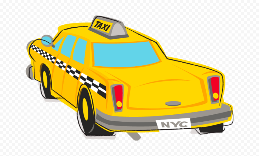 Clipart Cartoon Illustration NYC Cab Taxi HD PNG | Citypng