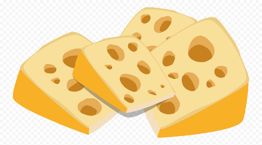 Clipart Cartoon Various Pieces of Swiss Cheese PNG | Citypng