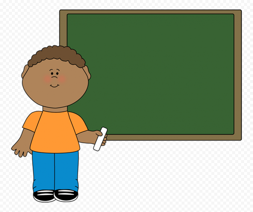 Clipart Child With Blackboard Chalkboard PNG | Citypng