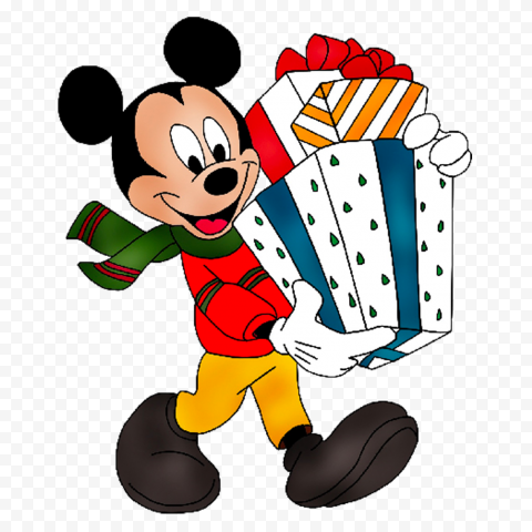 Clipart Mickey Mouse Holding Christmas Wreath | Citypng