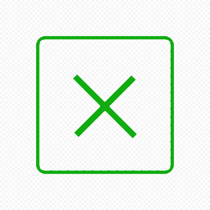 Close Green X Square Icon Transparent Background | Citypng