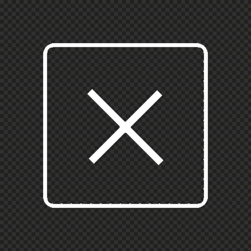 Close White X Square Icon Transparent Background | Citypng