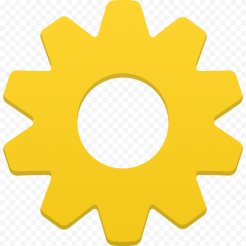 Cog Gear Yellow Vector Icon PNG | Citypng