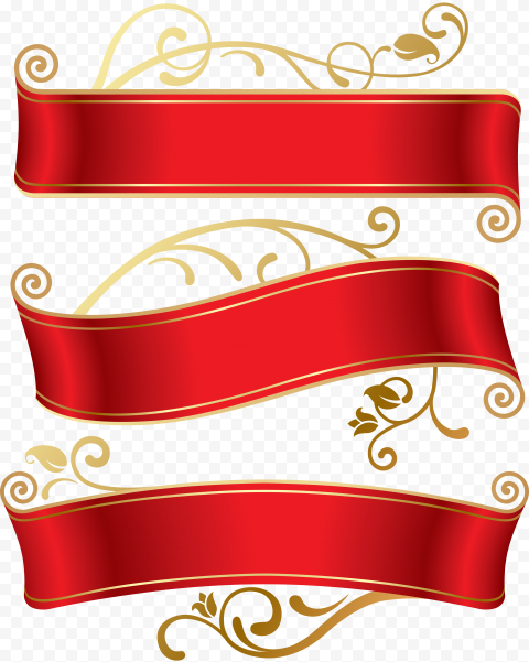 Collection Of Graphic Red & Gold Banner Ribbon | Citypng