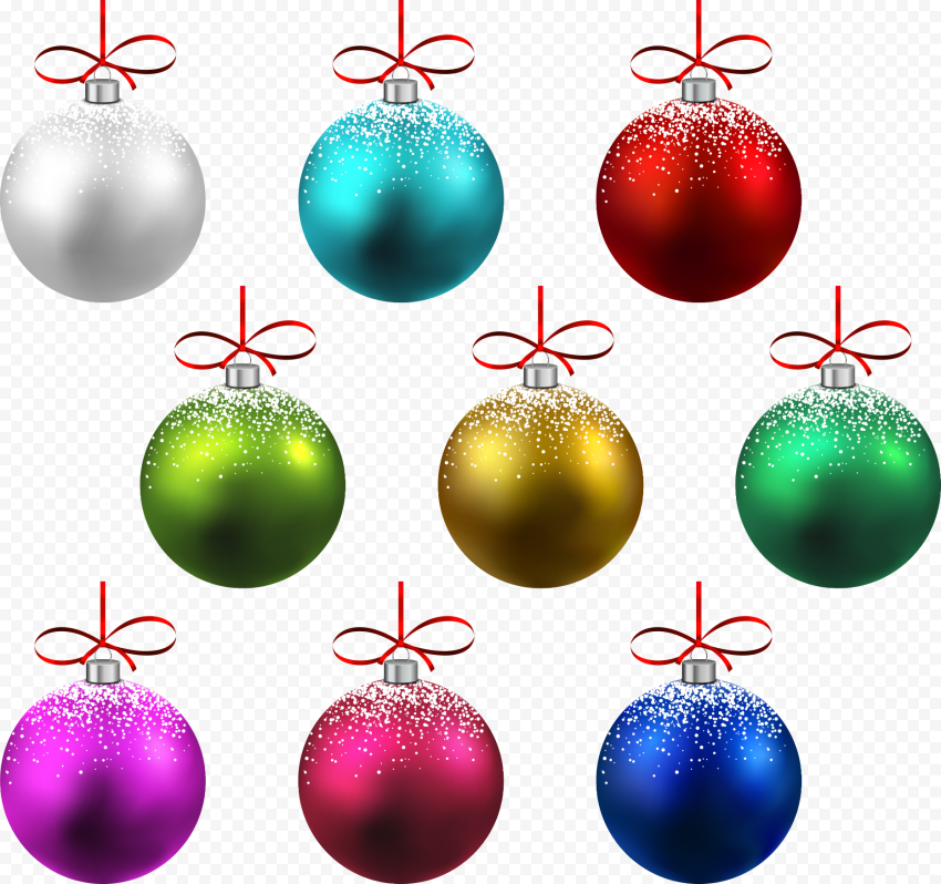 Collection Of Multi-Color Christmas Ornaments Balls | Citypng
