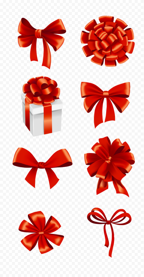 Collection Of Red Ribbon Bows Ties Icons HD PNG | Citypng