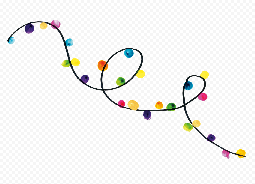 Colored Light Bulbs String PNG | Citypng