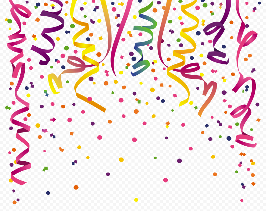 HD Confetti Party Paper Ribbon PNG | Citypng