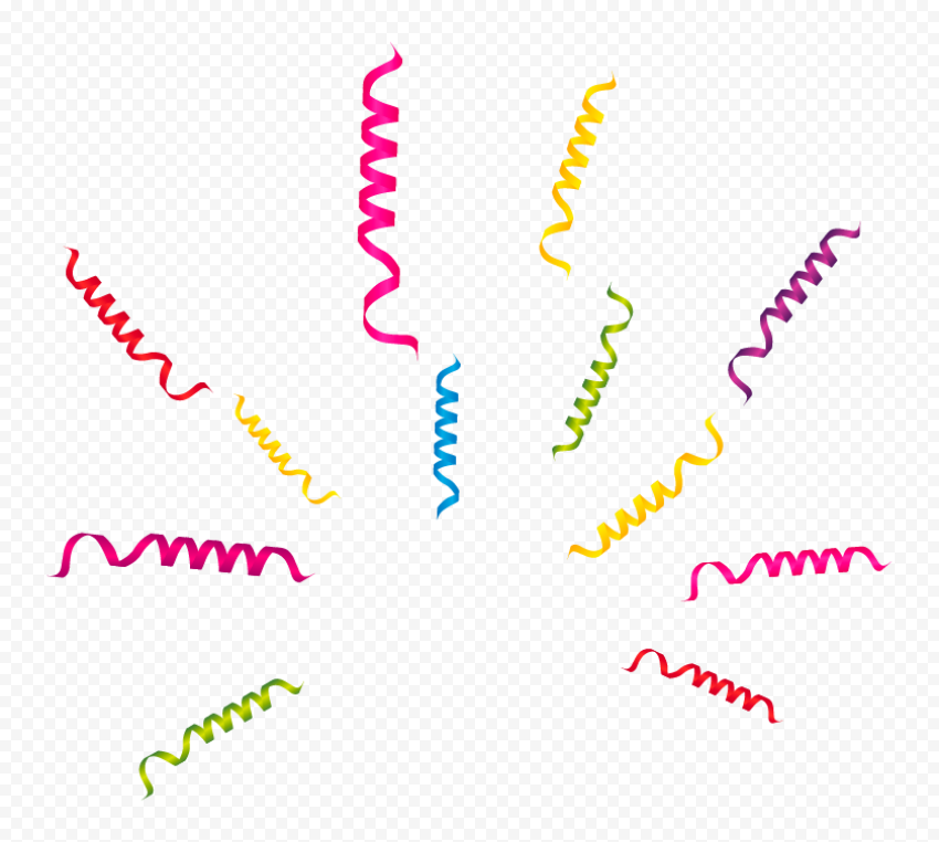 HD Multicolored Paper Ribbon Confetti Party PNG | Citypng