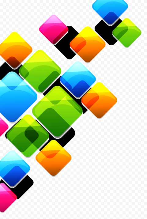 Colorful Square Cubes Blocks Abstract HD PNG | Citypng