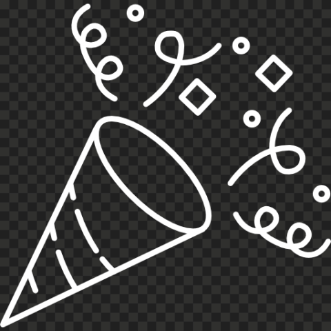 Confetti Popper White Icon PNG | Citypng