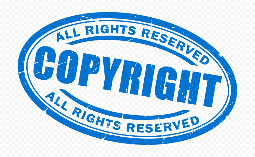 Copyright All Rights Reserved Blue Stamp HD PNG | Citypng