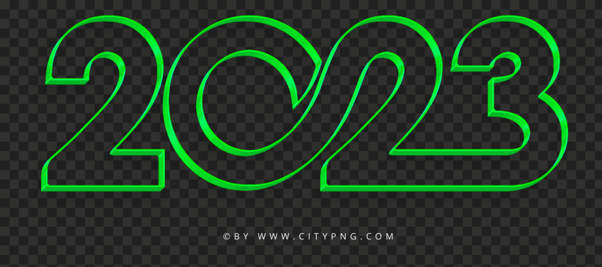 Creative Green 2023 Text Logo Numbers HD PNG | Citypng
