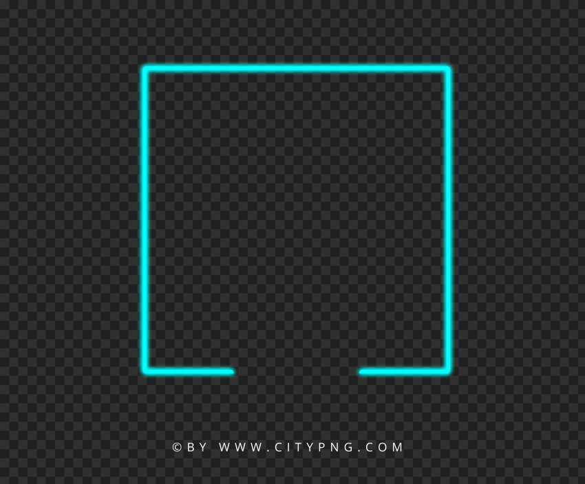 Aesthetic Neon Blue Green Square Frame PNG Image | Citypng