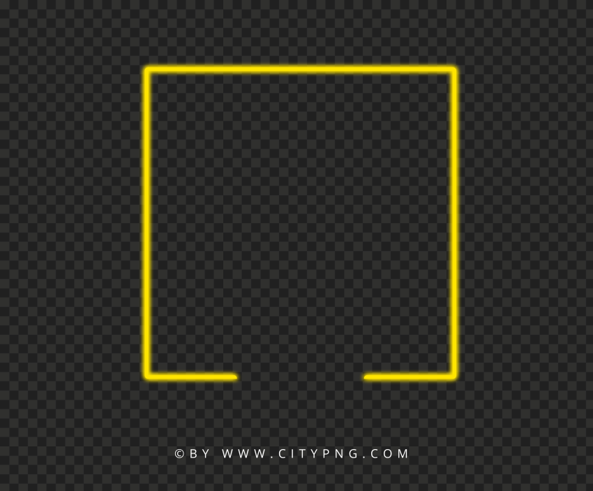 Creative Neon Yellow Square Frame Image PNG | Citypng