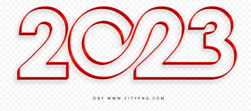 Creative Red 2023 Text Logo Numbers PNG | Citypng