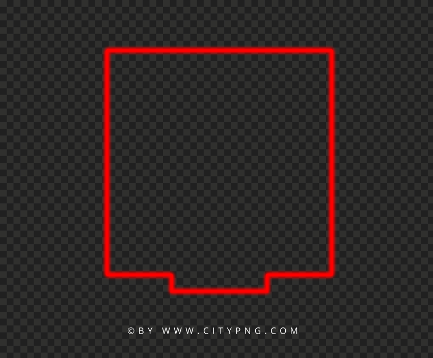 Creative Square Neon Red Frame Border PNG Image | Citypng