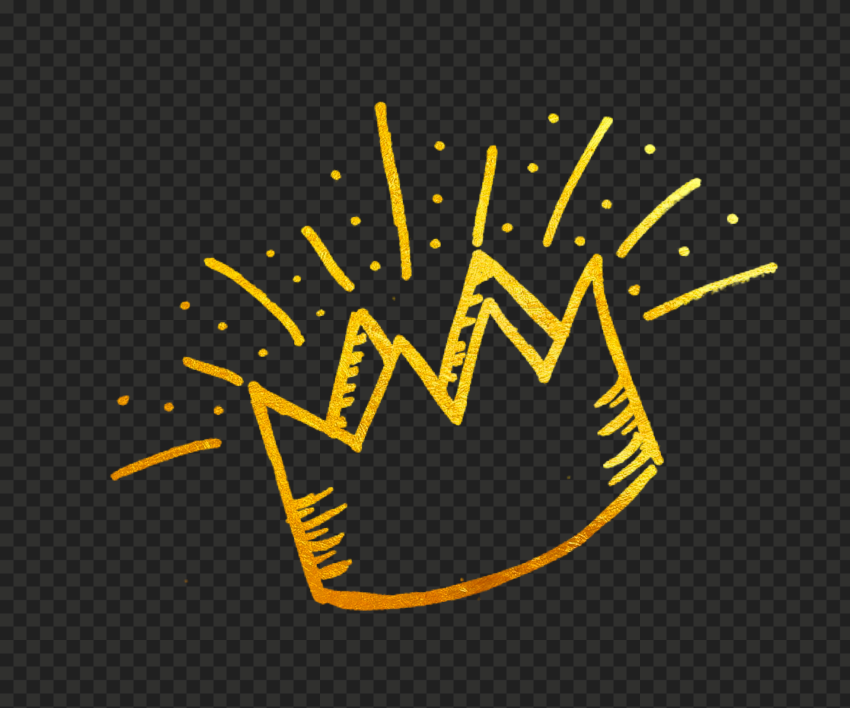 Crown Gold Doodle Drawing HD PNG | Citypng