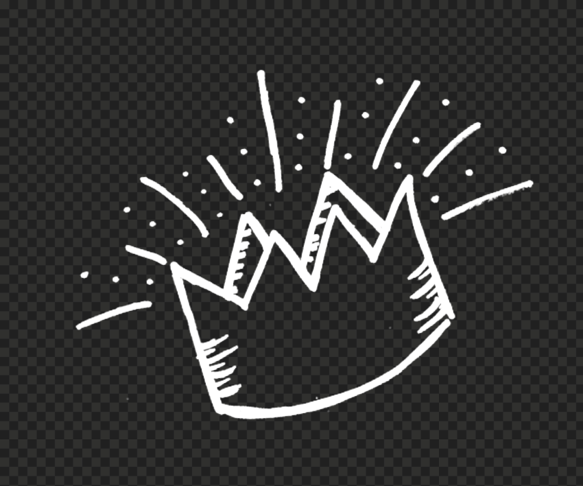 Crown White Doodle Drawing PNG | Citypng