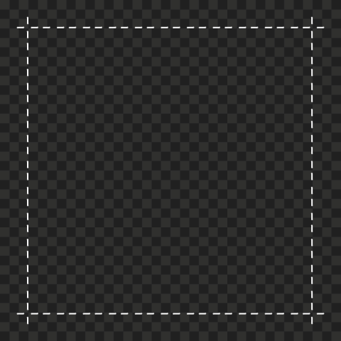 Dashed Line Square White Frame FREE PNG | Citypng
