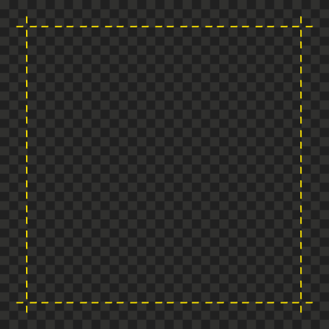 Dashed Yellow Line Square Frame PNG | Citypng