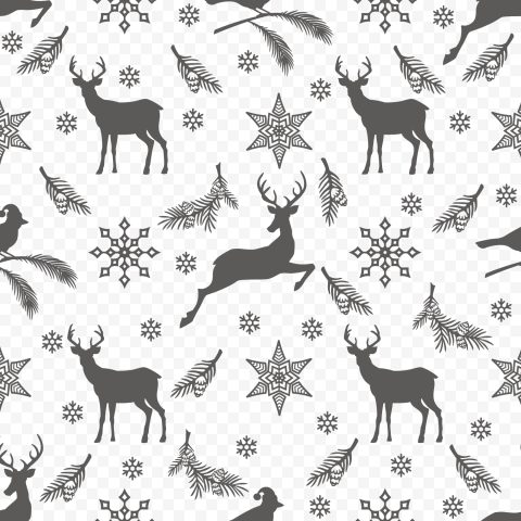 Deer, Snowflake Gray Christmas Elements Pattern | Citypng