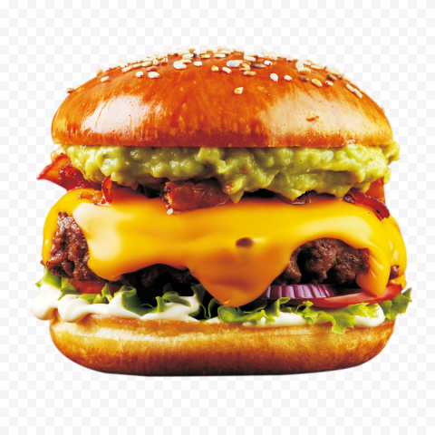 Delicious Cheesy Burger Fast Food HD PNG | Citypng