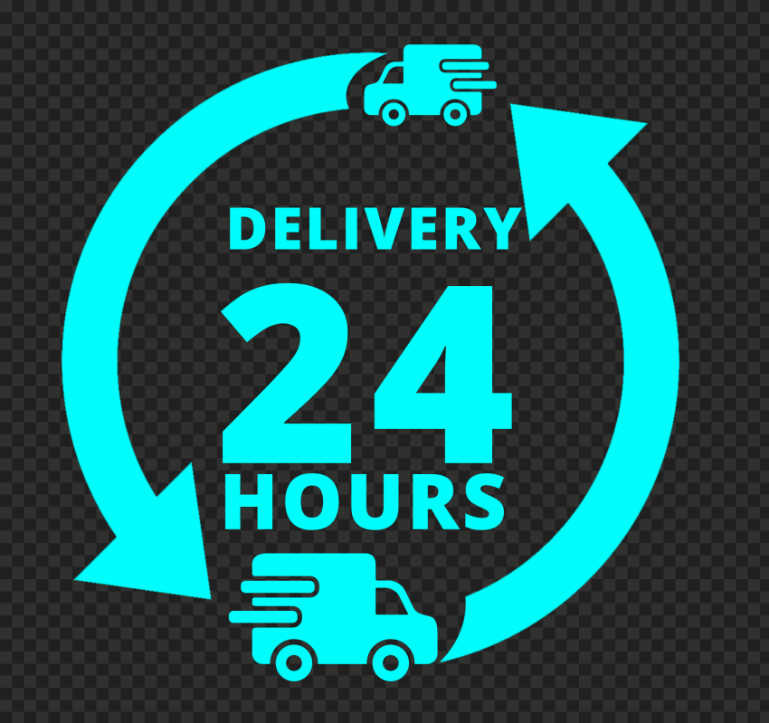 Delivery 24 Hours Blue Cyan Logo Icon Sign PNG IMG | Citypng
