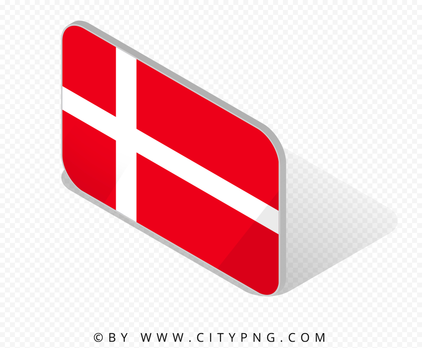 Denmark Isometric 3D Flag Icon PNG Image | Citypng