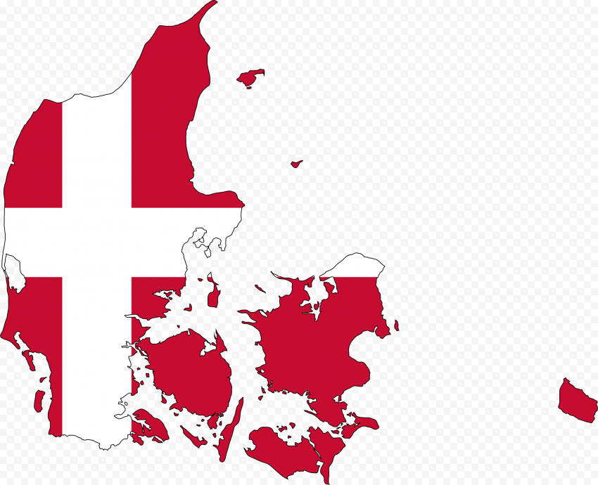Denmark Vector Map With Flag FREE PNG | Citypng