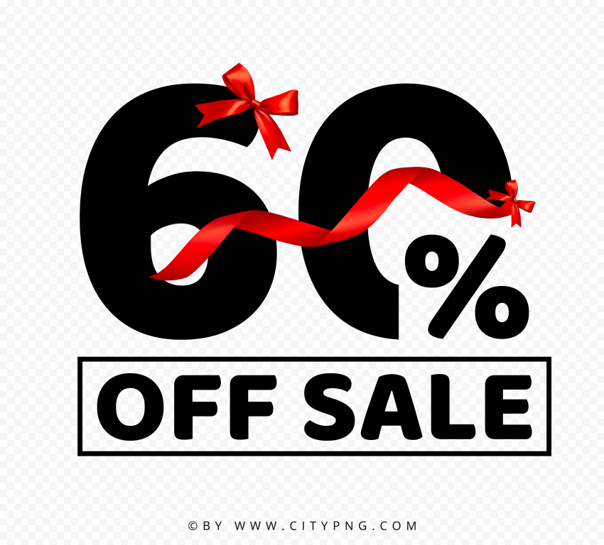 Discount 60 Percent Off Sale Logo Sign Image PNG | Citypng