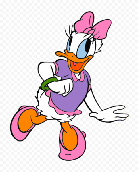Download Cartoon Daisy Duck Smiling PNG | Citypng