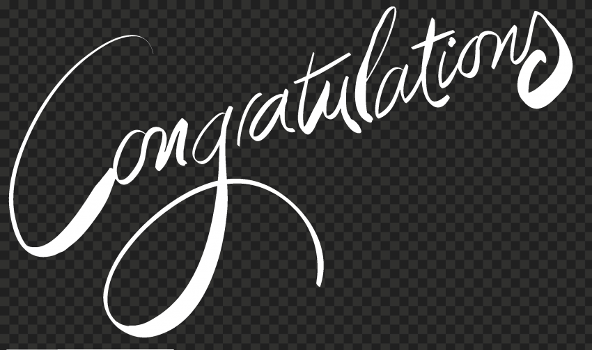 Download Congratulations White Text Word Calligraphy PNG | Citypng