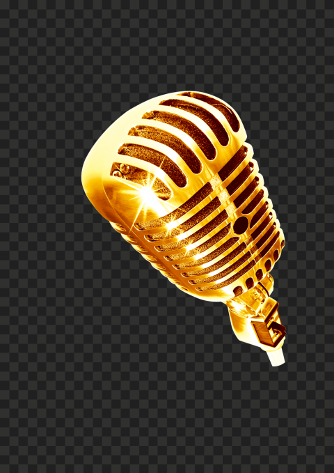 Download Golden Gold Microphone Mic Top View PNG | Citypng