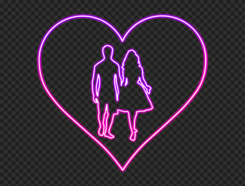 Download HD Gradient Neon Lovely Couple PNG | Citypng