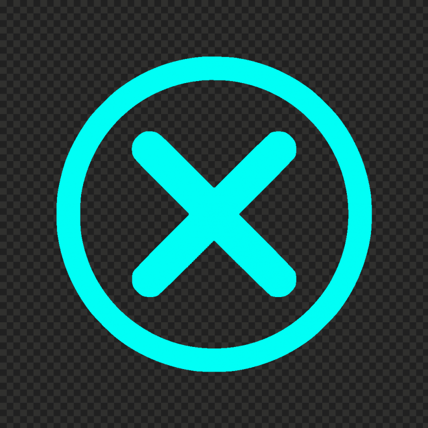Download Light Blue Round Close X Logo Icon PNG | Citypng