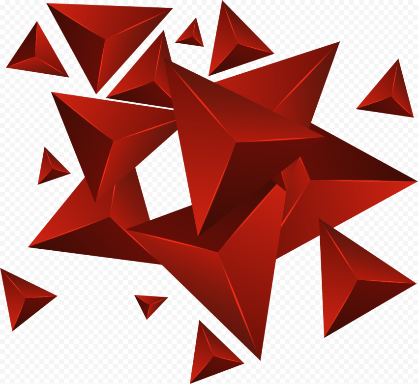 Download Red Graphic 3D Triangles Abstract PNG | Citypng