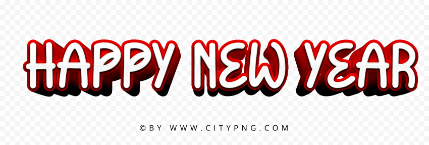 Red & Purple Neon Happy New Year Text HD PNG | Citypng