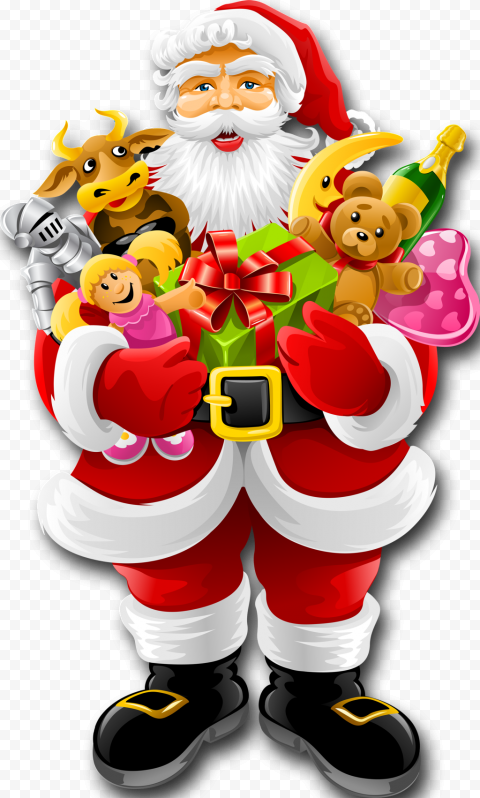 Download Santa Claus Holding Gifts Illustration PNG | Citypng