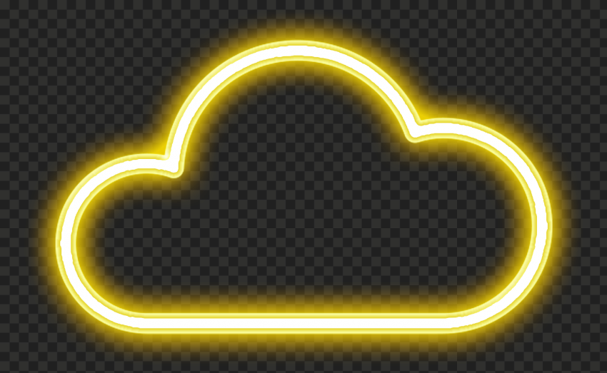 Download Yellow Light Neon Cloud Icon PNG | Citypng