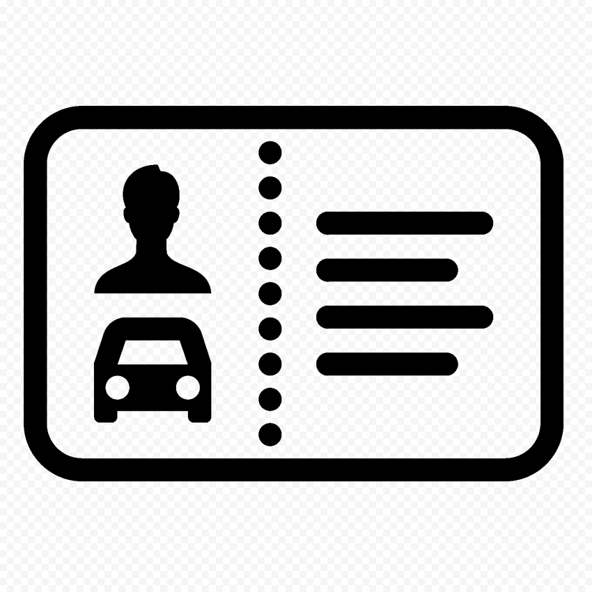 Driver's License Black Icon | Citypng