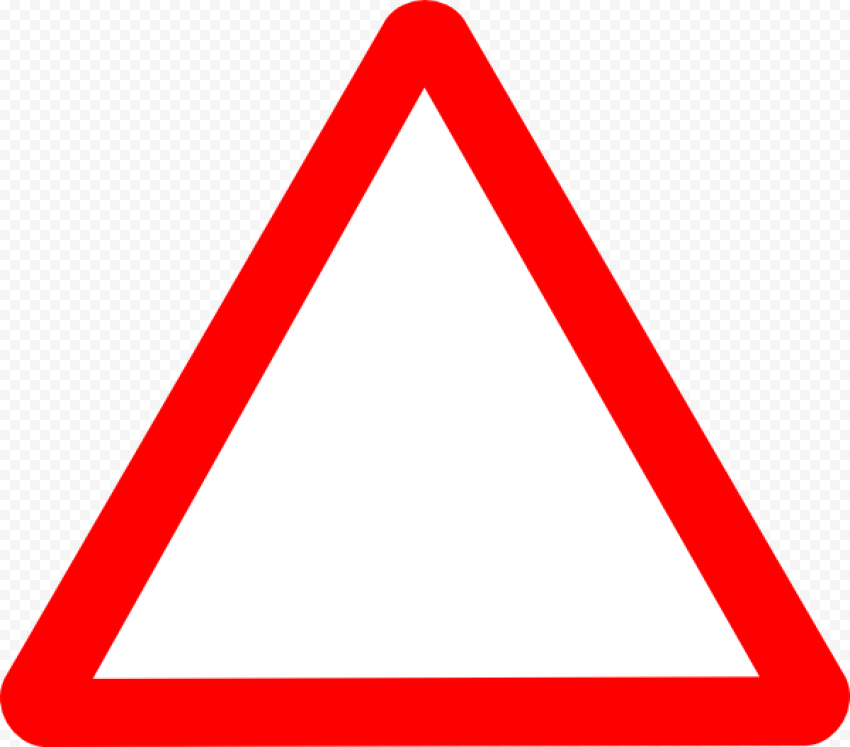 Empty Triangle Alert Red And White Icon | Citypng