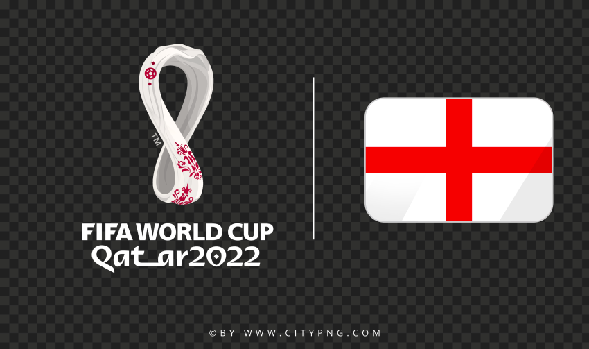 England Flag With Fifa Qatar 2022 World Cup Logo PNG | Citypng