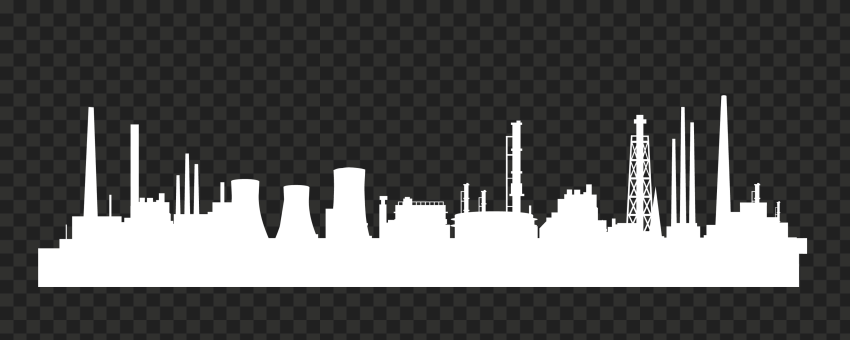 Factory City Black Silhouette Transparent PNG | Citypng