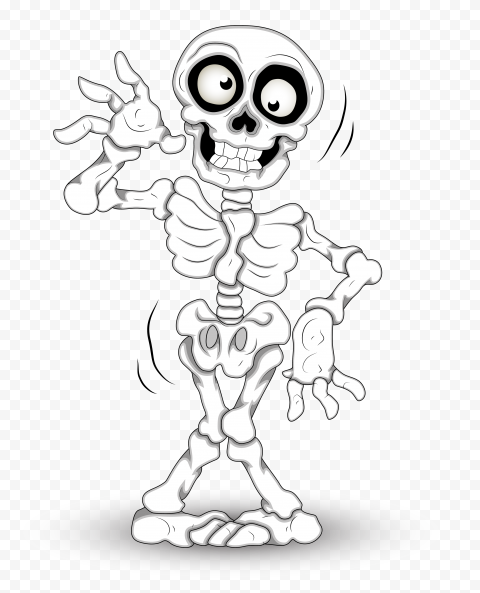 Fearing White Cartoon Skeleton Illustration HD PNG | Citypng