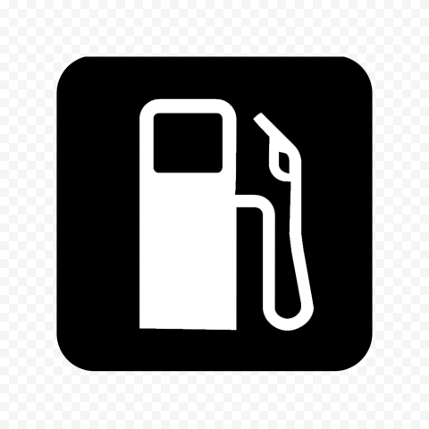 Filling Fuel Station Square Black & White Icon PNG | Citypng