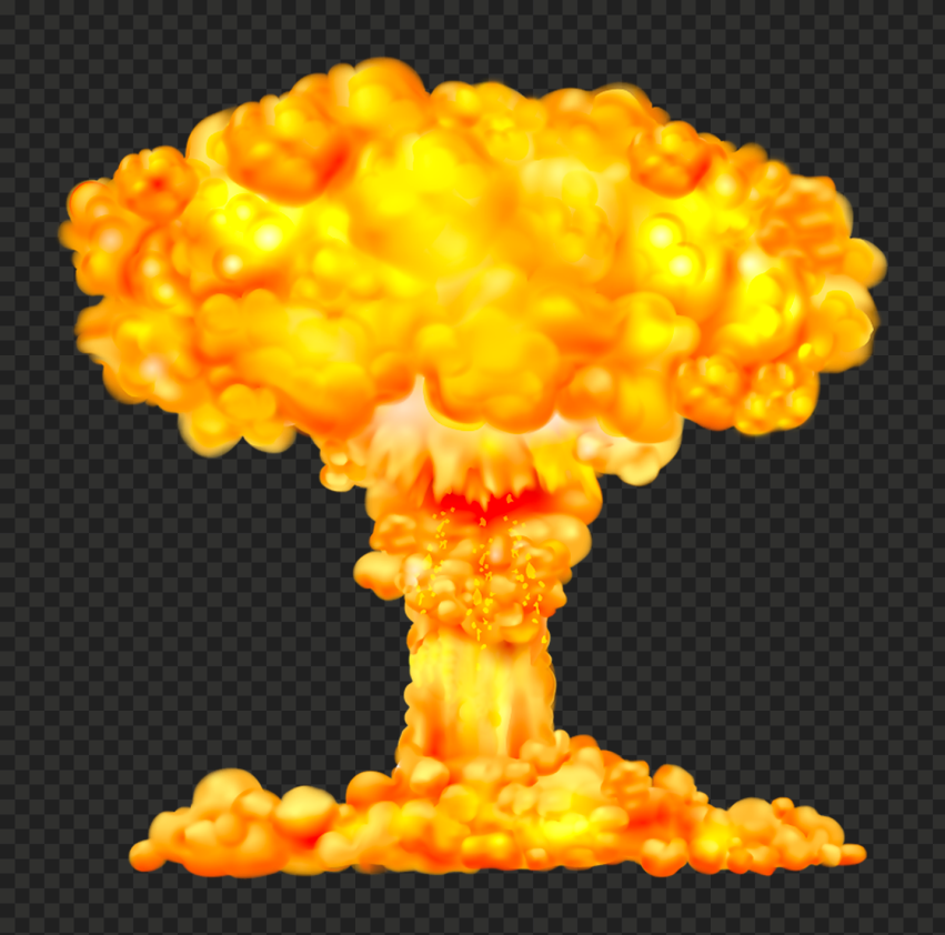 Fire Explosion Mushroom Cartoon Illustration HD PNG | Citypng