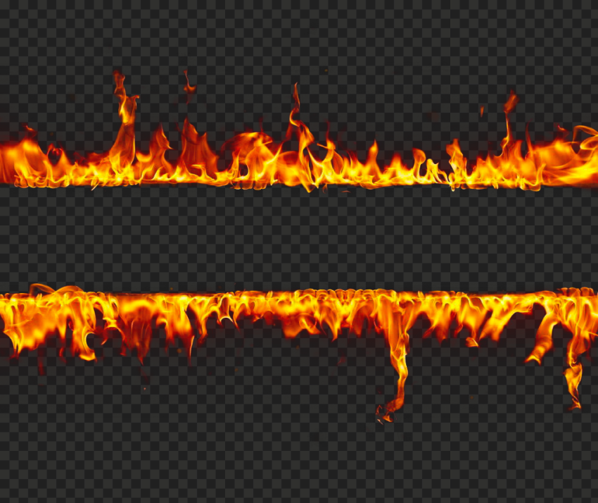 Fire Flames Two Borders Lines Frame PNG | Citypng